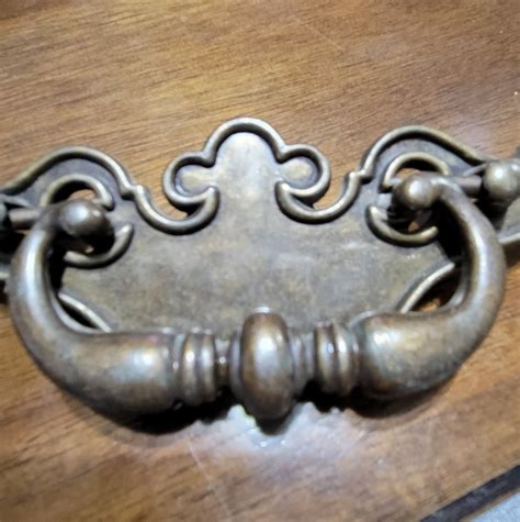 Vintage Hardware Brass Drop Pulls With Screws Lot Of 6 Matching Brass