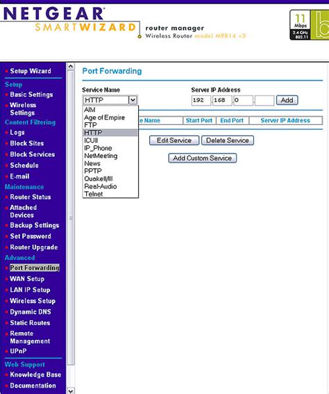 Port Forwarding On The Netgear MR814 Router