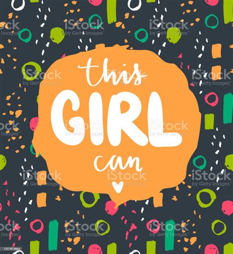 Feminist Vector Inscription Woman Motivational Phrase Quote Or Saying