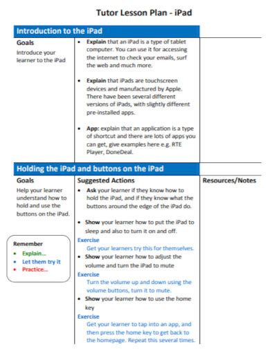 10 Tutor Lesson Plan Examples To Download