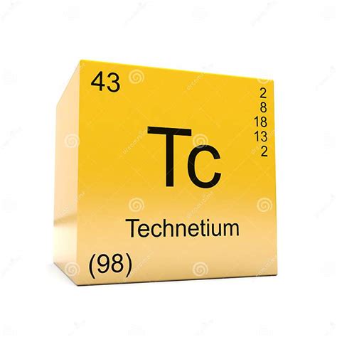 Technetium Chemical Element Symbol From Periodic Table Stock