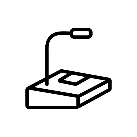 Intercom Microphone Icon Vector Outline Illustration 9928476 Vector Art