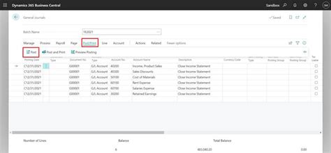 Step5 Post The Journal Lines