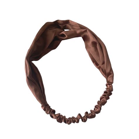 Satin Cross Knot Headband Rust · Natural Eclipse