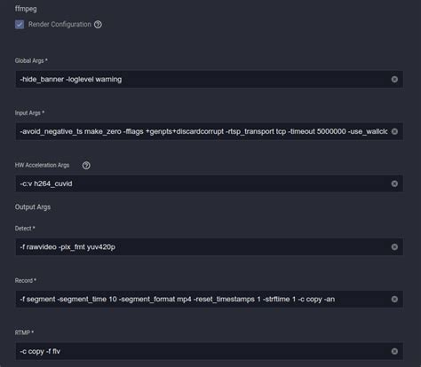 Frigate Config Questions For Ffmpeg Not Generating Correct