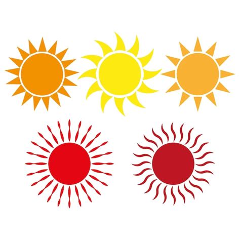 Defina O ícone Do Sol Realista Para O Design Do Tempo Projeto Do Sol