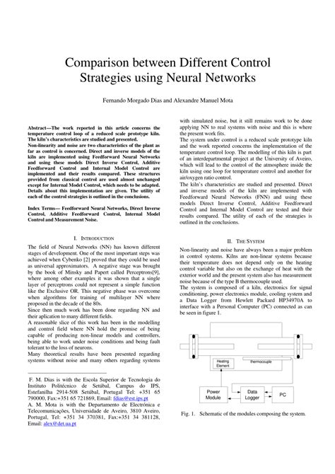 Pdf Comparison Between Different Control Strategies Using Neural Networks