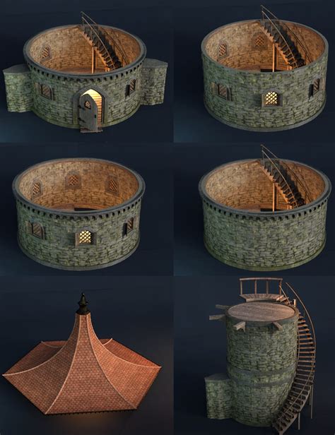 Muelsfell Modular Wizard S Tower Daz 3D