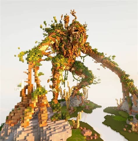 Franjo Recreated This Ent From A Painting By Corbin Reinholt In Minecraft Swipe Left To Compare