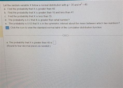 solved let the random variable x follow a normal