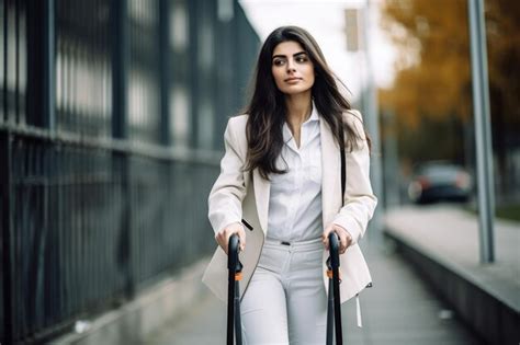 Premium Ai Image Shot Of A Confident Young Woman Using An Assistive Walking Device Created