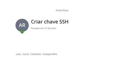 Criar Chave SSH