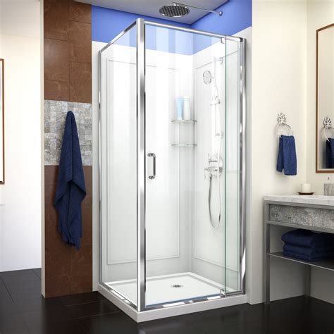 Shop Dreamline Flex Hardware Finish Chrome Base And Backwall Color