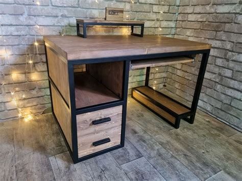 Купить Компьютерный стол лофт с полкой LOFT TABLE L-44 | Мебель в Стиле ...