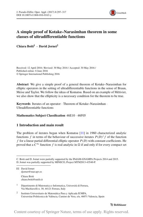 A Simple Proof Of Kotake Narasimhan Theorem In Some Classes Of Ultradifferentiable Functions