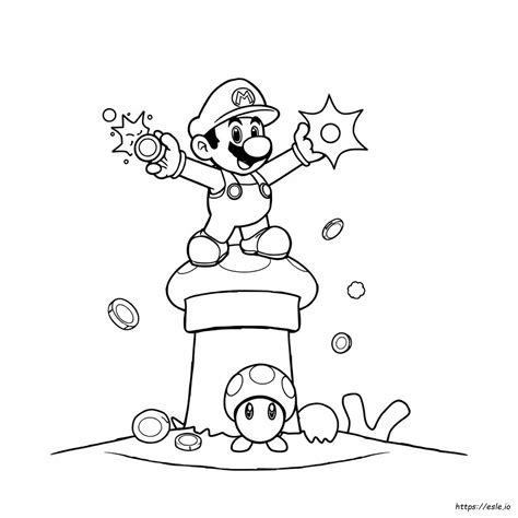 Mario Coloring Pages Free Esle