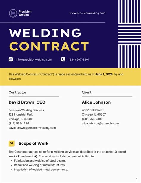 Welding Contract Template Venngage