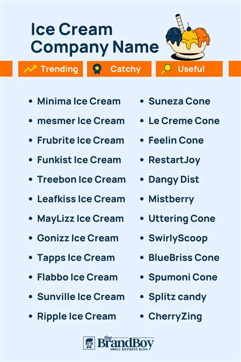Ice Cream Company Names 580 Cool And Catchy Names Video Infographic