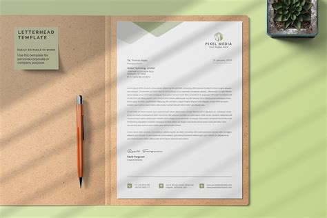 Word Editable Letterhead Template Masterbundles