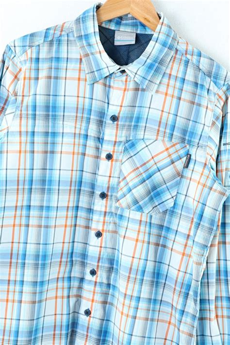 S 컬럼비아 셔츠 남방 폴리 체크 등산 헬로마켓