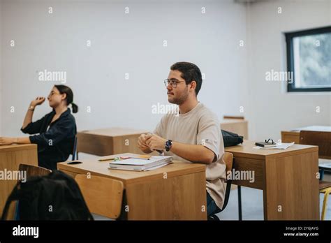 High School Students Attending Class In A Modern Classroom Setting
