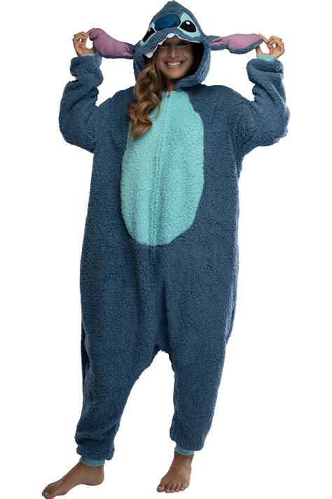 Buy Disney Lilo Stitch Unisex Adult Stitch Kigurumi Costume Fleece Union Suit L XL Online At