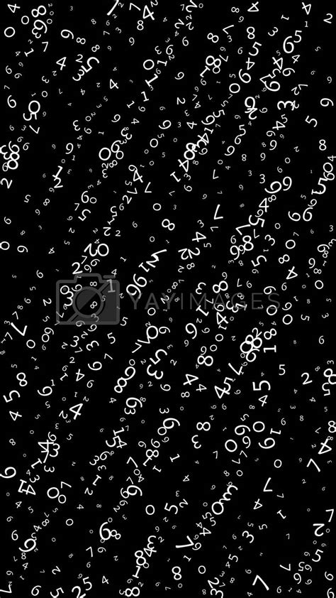 Falling Numbers Big Data Concept Binary White Messy Flying Digits Majestic Futuristic Banner