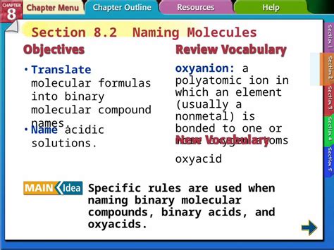 PPT Section 8 2 Naming Molecules Translate Molecular Formulas Into Binary Molecular Compound