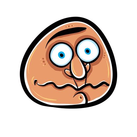Cara Engraçada Dos Desenhos Animados Ilustração Vetorial Vetor Premium
