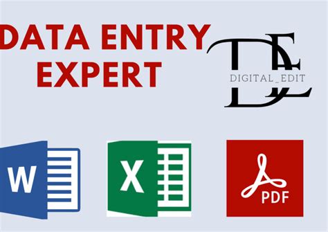 Do Data Entry On Excel Word File Conversion Into Pdf By Digital