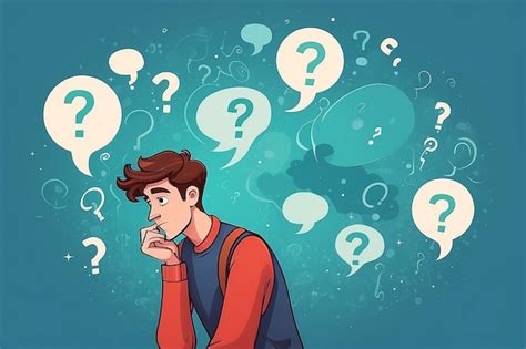 Cartoon Pensive Man Solving Problems And Pondering Solutions Vector