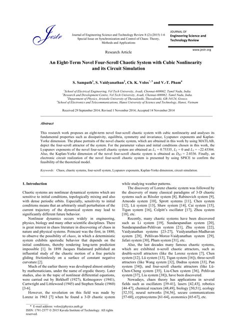 Pdf An Eight Term Novel Four Scroll Chaotic System With Cubic
