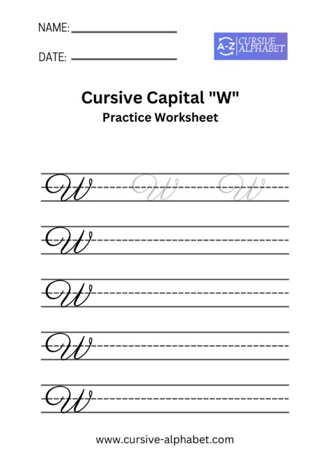 How To Write A Cursive Capital W