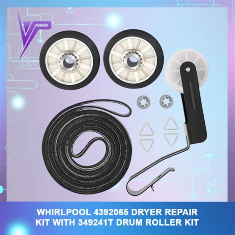 Whirlpool 4392065 Dryer Repair Kit With 349241t Drum Roller Kit 691366