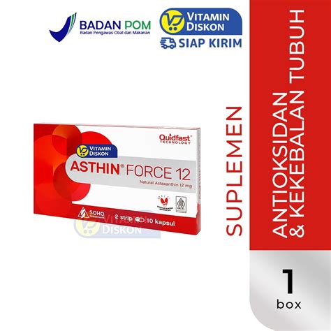 Jual Asthin Force 12 Mg Astaxanthin Suplemen Daya Tahan Tubuh Dan Antioksidan Shopee Indonesia