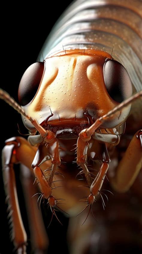 Insect Anatomy Cockroach Head Detail Stock Illustration Illustration