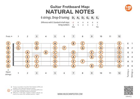 Guitar Fretboard Map Pdf With All Notes In D Standard Tuning