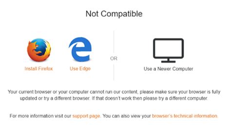 Browser Incompatible Error Message