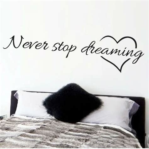 Aliexpress Buy Never Stop Dreaming Inspirational Quotes Wall Art