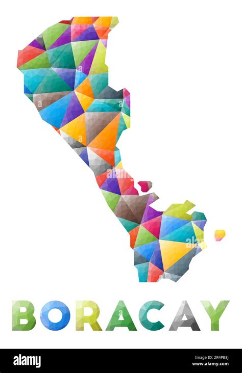 Boracay Colorful Low Poly Island Shape Multicolor Geometric Triangles Modern Trendy Design