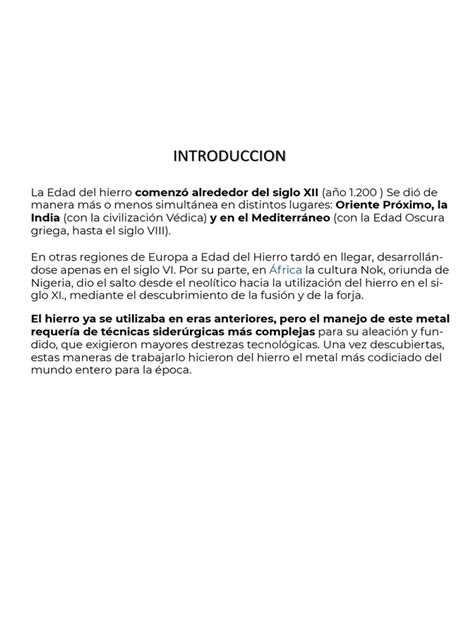 Prehistoria Hierro Pdf Edad De Hierro Hierro