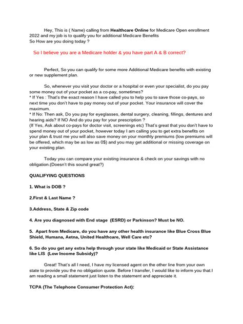 Medicare Supplement Script Pdf Medicare United States Service