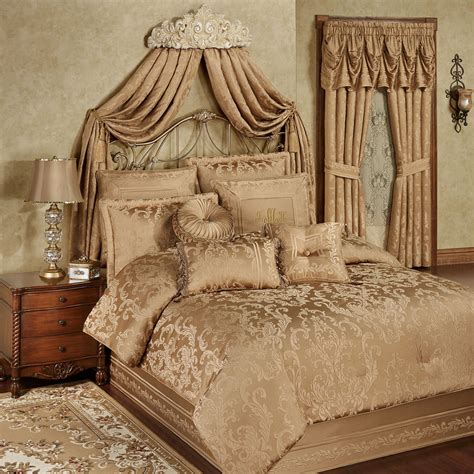Monaco Gold Damask Comforter Bedding