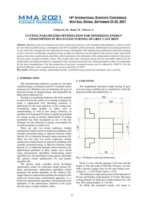Pdf Cutting Parameters Optimization For Minimizing Energy Consumption In Multi Pass Turning Of