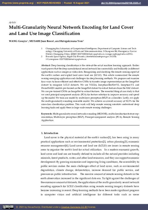 Pdf Multi Granularity Neural Network Encoding For Land Cover And Land