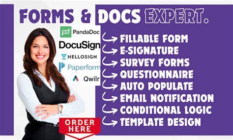 Convert Pdf To Fillable Esignature Docusign Pandadoc Hellosign Qwilr Paperform By Emmyforms Fiverr
