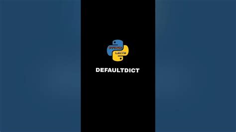 Defaultdict Python Lects Youtube