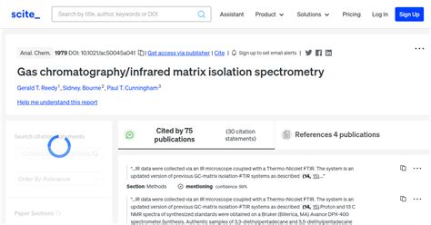 Gas Chromatography Infrared Matrix Isolation Spectrometry [scite Report]