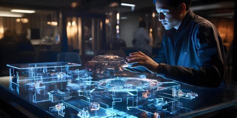 Software Developer Analyzing Holographic Interfaces Using Cuttingedge