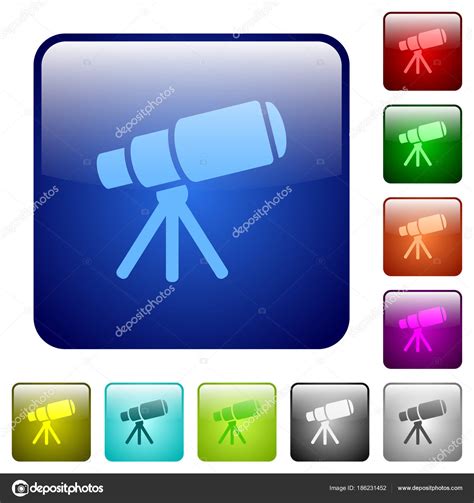 space telescope color square buttons stock vector image by